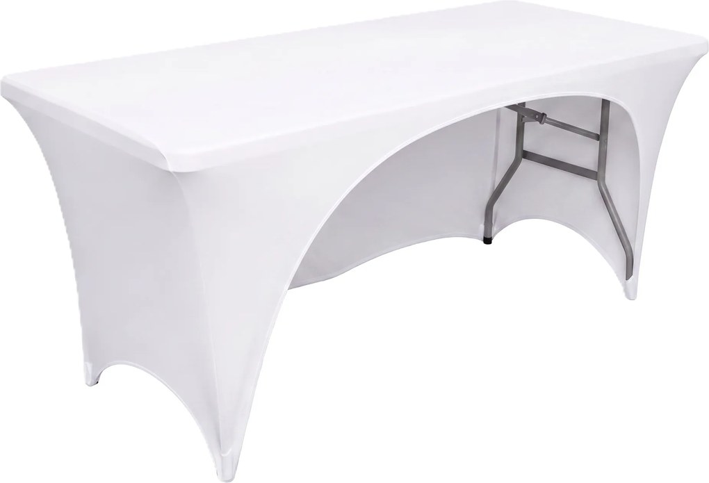 Elastický potah CATERING na skládací stůl 180-183x76 cm 1x VÝKROJ Barva ubrusu: BÍLÁ / WHITE