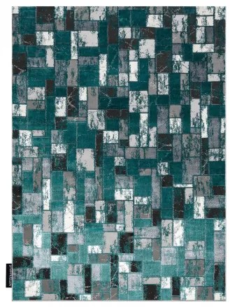 Moderní koberec DE LUXE 6768 Geometrický Strukturální, zelená / ant velikost 140x190 cm | krásné koberce cz