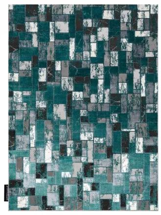 Moderní koberec DE LUXE 6768 Geometrický Strukturální, zelená / ant velikost 240x330 cm | krásné koberce cz