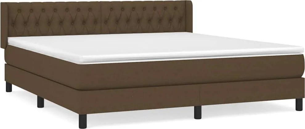 Box spring postel s matrací tmavě hnědá 180x200 cm textil 3129972