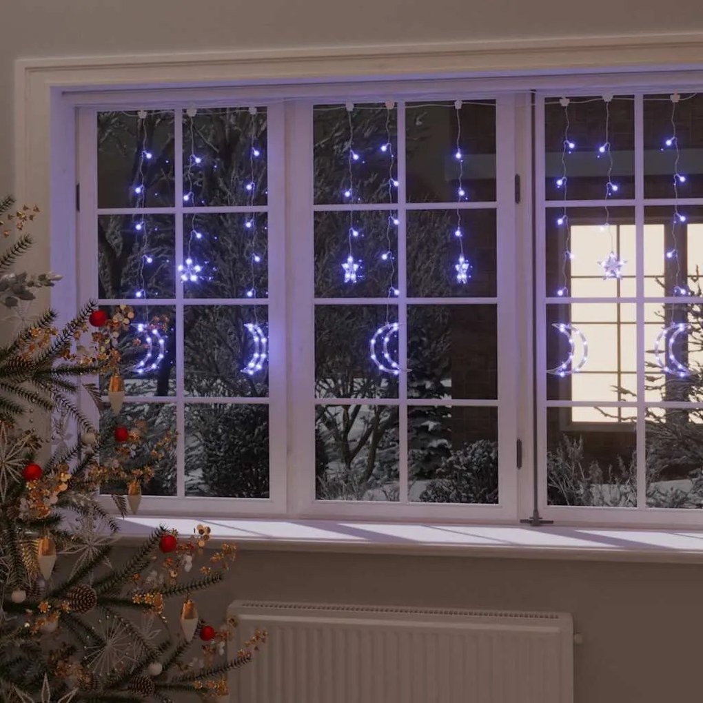 Pohádková světla hvězda a měsíc ovladač 345 LED modrá 328800