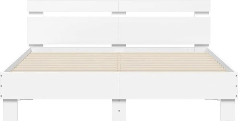Rám postele s čelem bílý 140 x 190 cm kompozitní dřevo 3207434