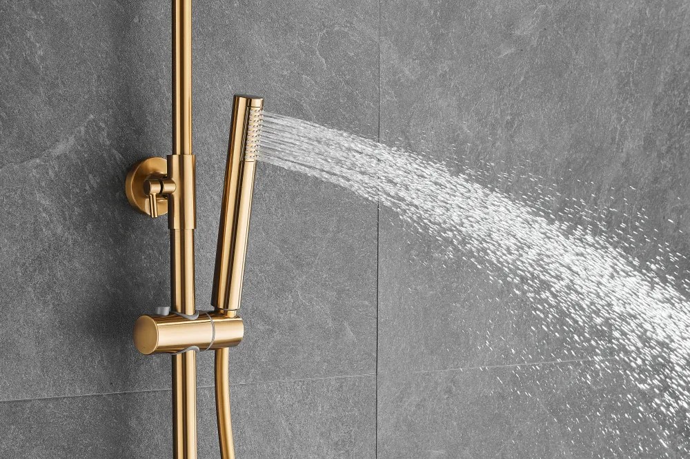 Gamma Roy, sprchová souprava s termostatickou baterií, zlatá matná, GMA-BRYPZNT-BGD