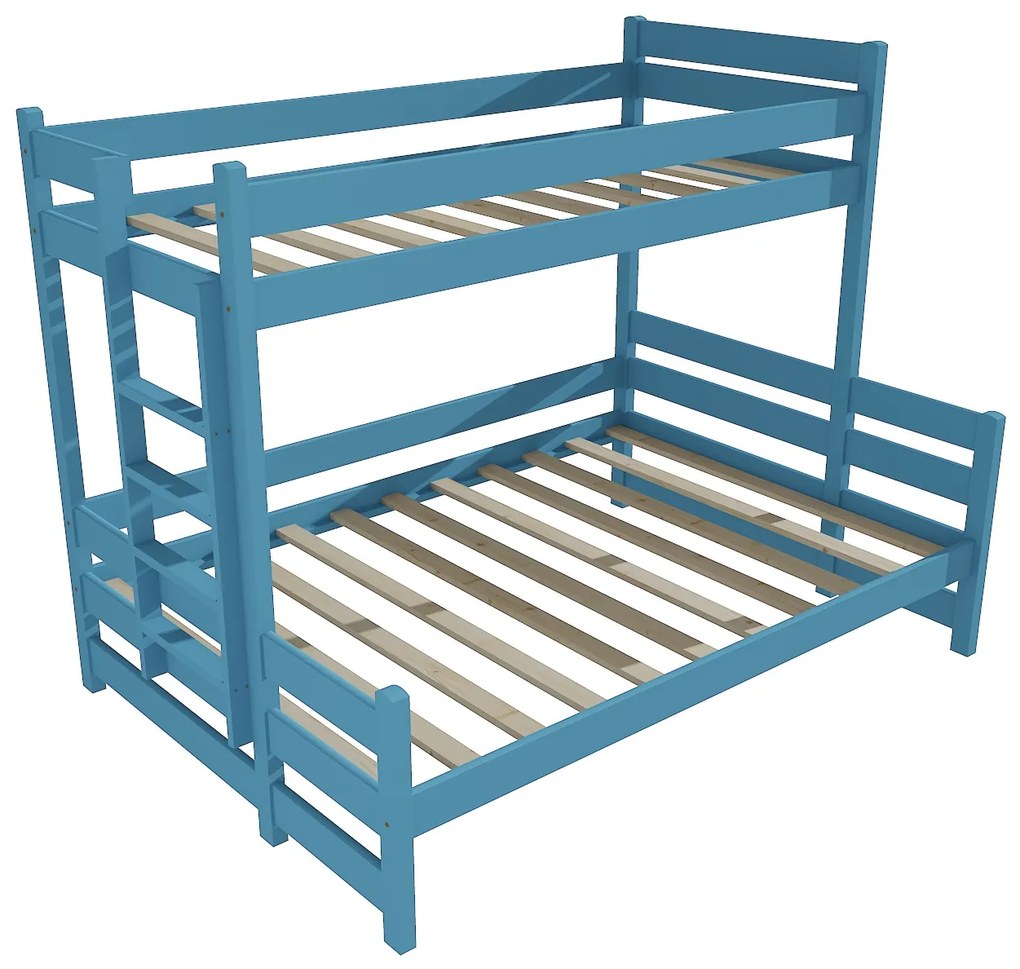 Vomaks Patrová postel s rozšířeným spodním lůžkem PPS 003 Rozměr: 90/140 x 200 cm, Barva: barva modrá, Varianta: vlevo