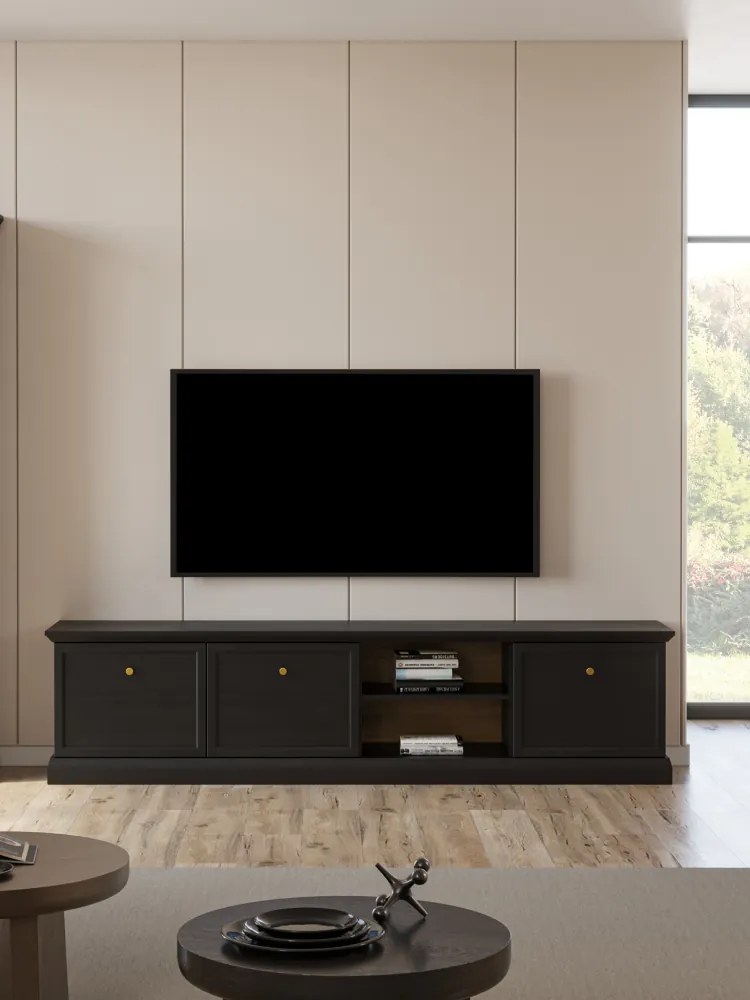 TV stolek, černý grafit, LOCCA RTV3D
