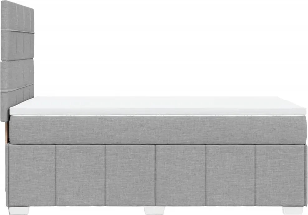 Box spring postel s matrací světle šedá 80 x 200 cm textil 3291495
