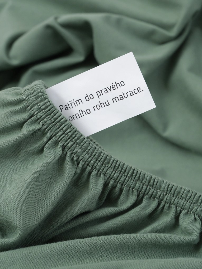 MK Lůžkoviny Jersey prostěradlo s elastanem 140 × 200 cm – olivové