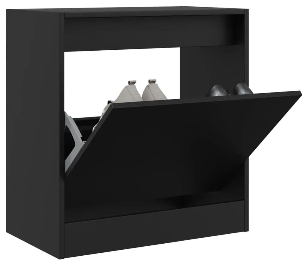 vidaXL Botník černý 60 x 34 x 63,5 cm kompozitní dřevo