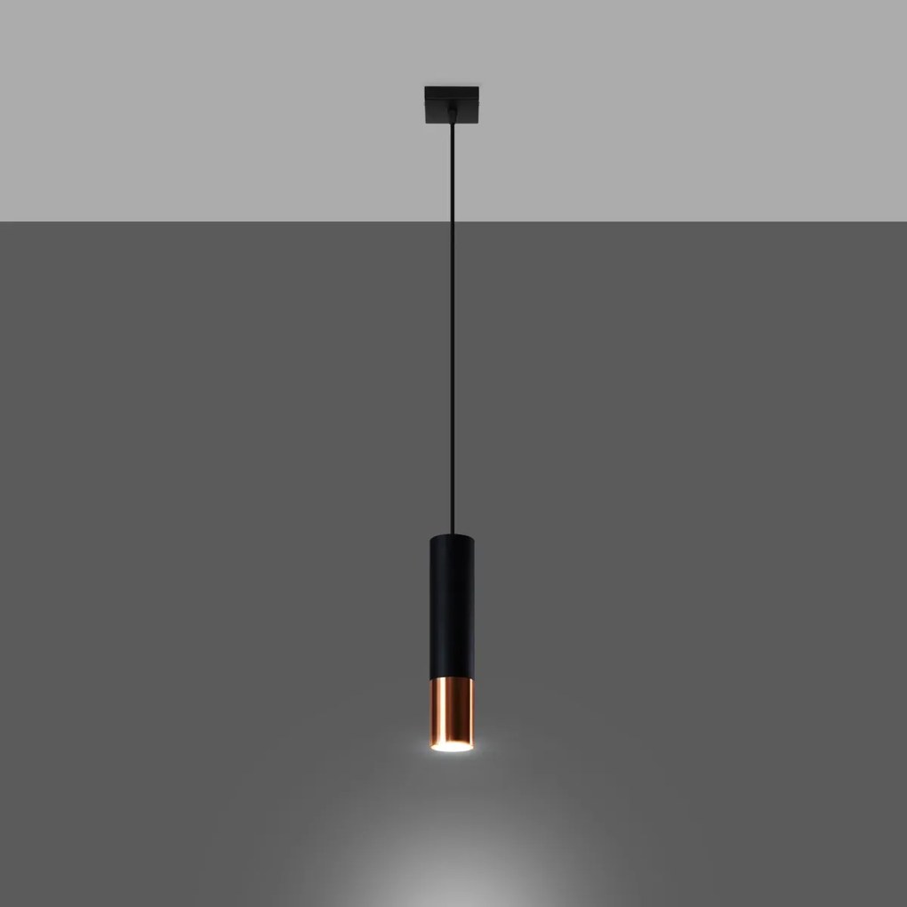 Sollux Lighting Závěsné svítidlo LOOPEZ 1 černé/měď