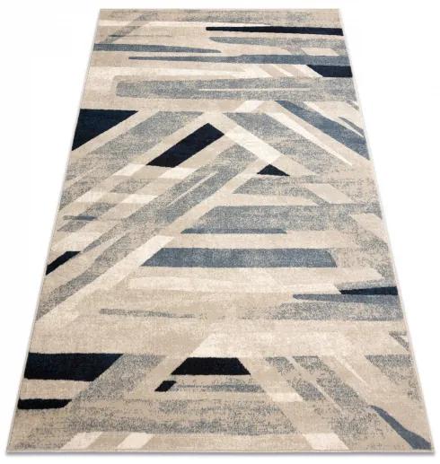 Vlněný kusový koberec NAIN 7706/51955 Geometrický moderní béžový modrý Rozměr: 120x170 cm