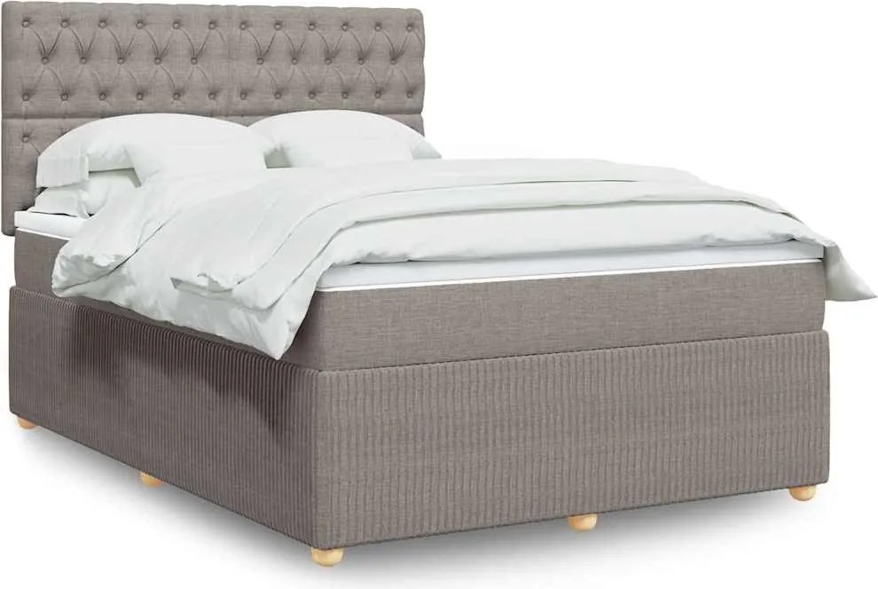 Box spring postel s matrací taupe 140x190 cm textil 3294362
