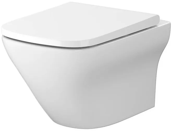 Cersanit Larga square Clean On, závěsná wc mísa 3/5 l + sedátko s pomalým zavíráním z duroplastu, bílá, S701-473
