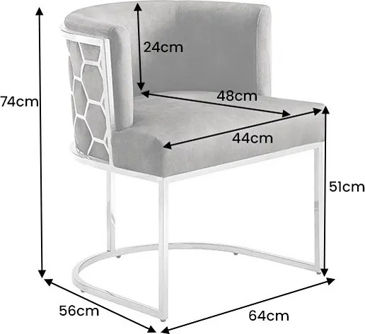Designová jídelní židle Baldassare šedý samet