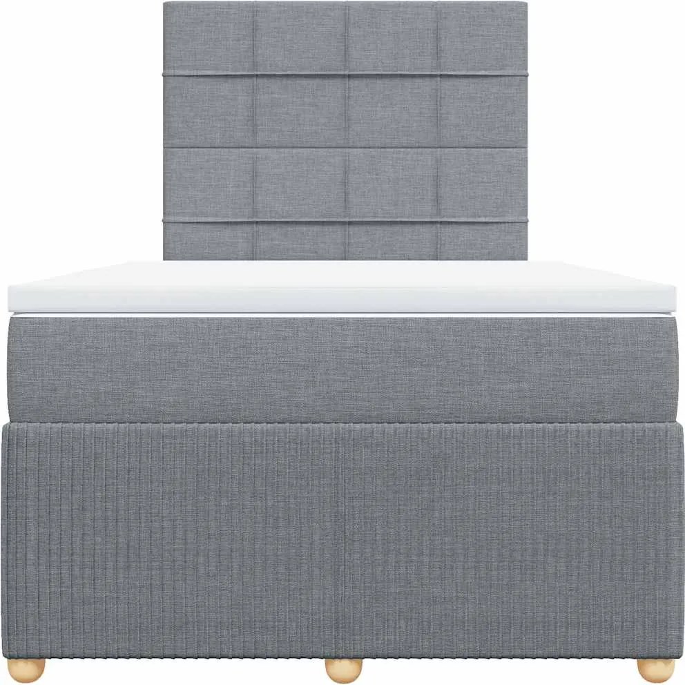 Box spring postel s matrací světle šedá 120 x 200 cm textil 3294323