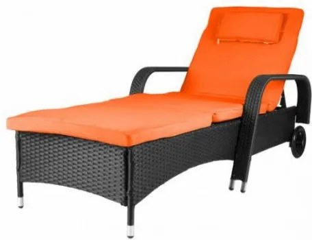 Luxusní zahradní lehátko - oranžové OEM D29786