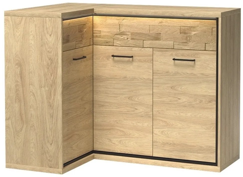 Casarredo - Komfort nábytek Komoda rohová PILETAS M-15 dub hickory levá