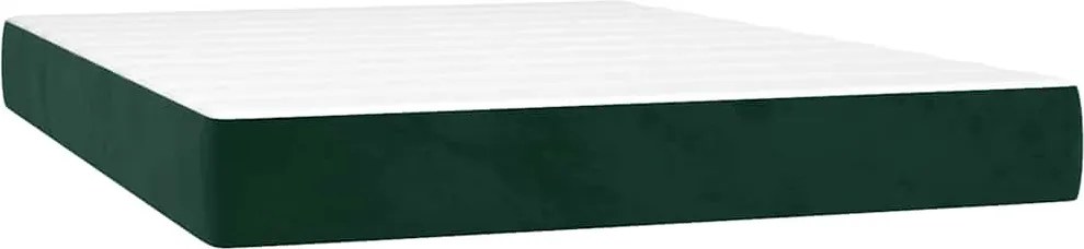 Box spring postel s matrací tmavě zelená 140x200 cm samet 3137728