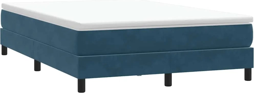 Postel Box Spring bez matrace tmavě modrá 160x220 cm samet 3315883