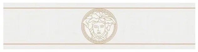 93522-3 bordury na zeď Versace | 13,3 cm x 5 m | bílá, zlatá