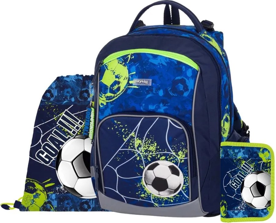 Oxybag OXY GO - školní set Football 3 ks: batoh, penál, sáček