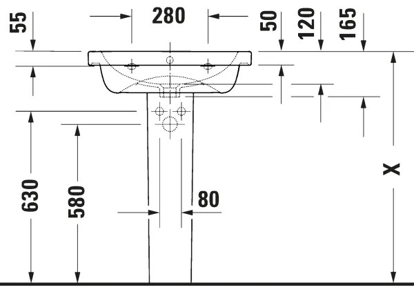 Duravit 23996000002 - Závěsné umyvadlo D-CODE 60x48 cm keramika/lesklá bílá