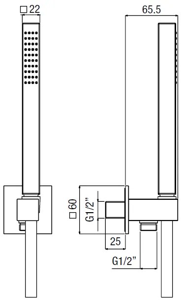 HANSGROHE + ALPI HG SET Ecostat Black - Sprchový systém pod omítku, Ecostat Square, termostatická baterie- kompletní sada, černá matná