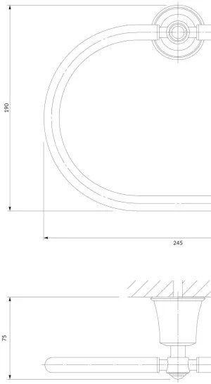 OMNIRES AL53230CR - Nástěnný věšák na ručníky ART LINE lesklý chrom