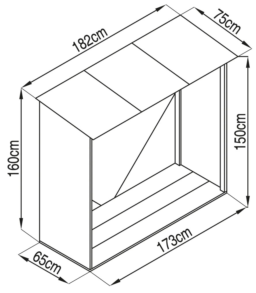PENTA Přístřešek na dřevo G21 WOH 136 - 182 x 75 cm Barva: Zelená