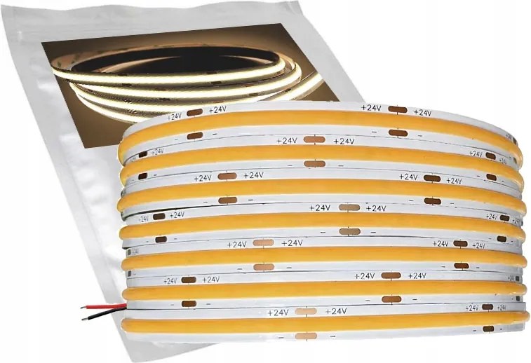 Led pásek Cob Silný 24V 528 diod/m 14W/m barva bílá Neutrální Pro 5 mb