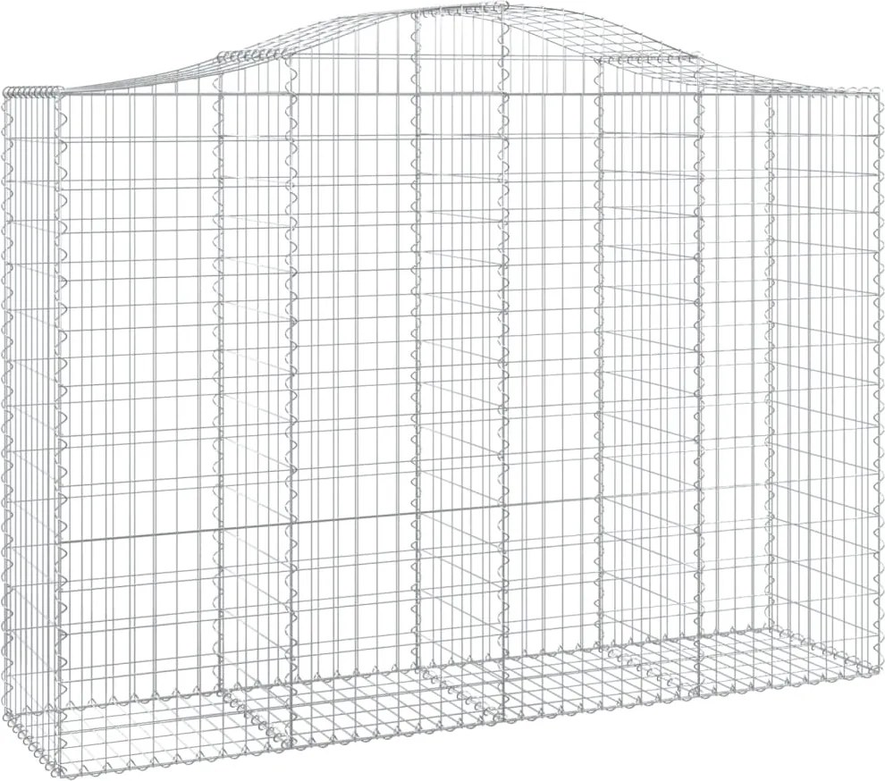 Klenuté gabionové koše 14ks 200x50x140/160cm pozinkované železo 3145694