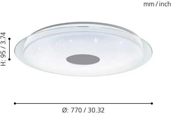 Eglo 32344 - LED RGBW Stmívatelné stropní svítidlo LANCIANO-C LED/53W/230V + DO