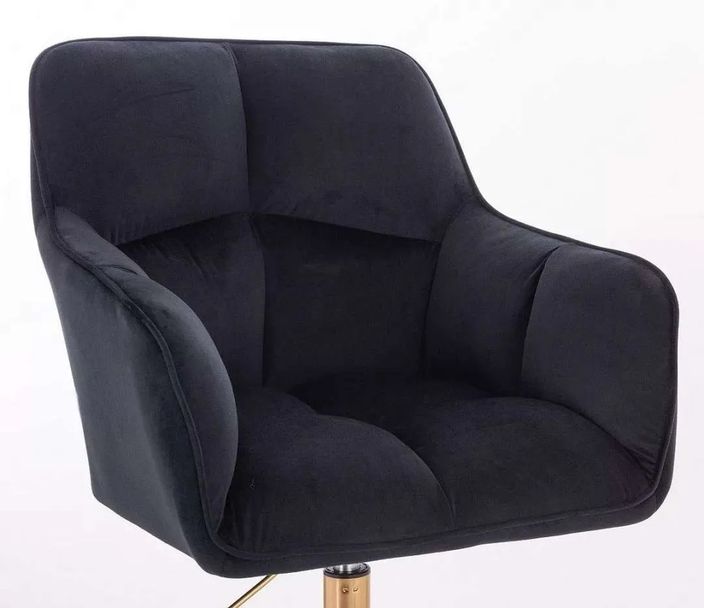 LuxuryForm DESIGN Otočné křeslo AMALFI VELUR na černém talíři - černé