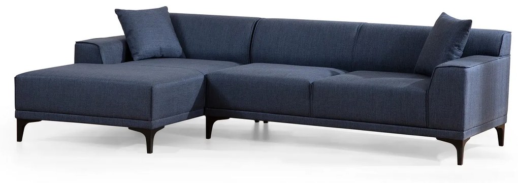 Designová rohová sedačka Dellyn 250 cm modrá - levá