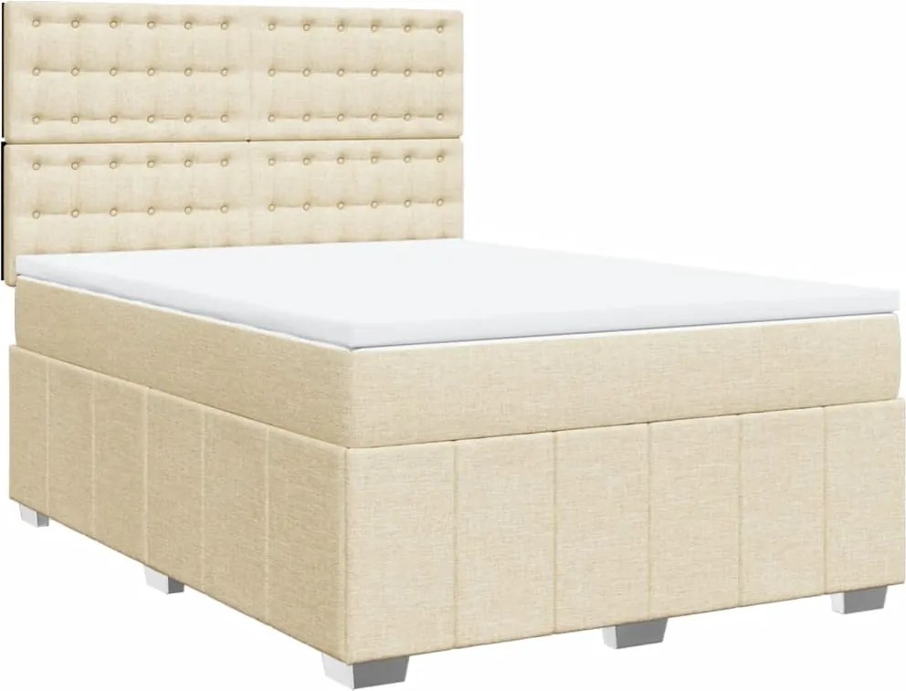 Box spring postel s matrací krémová 140x200 cm textil 3291710