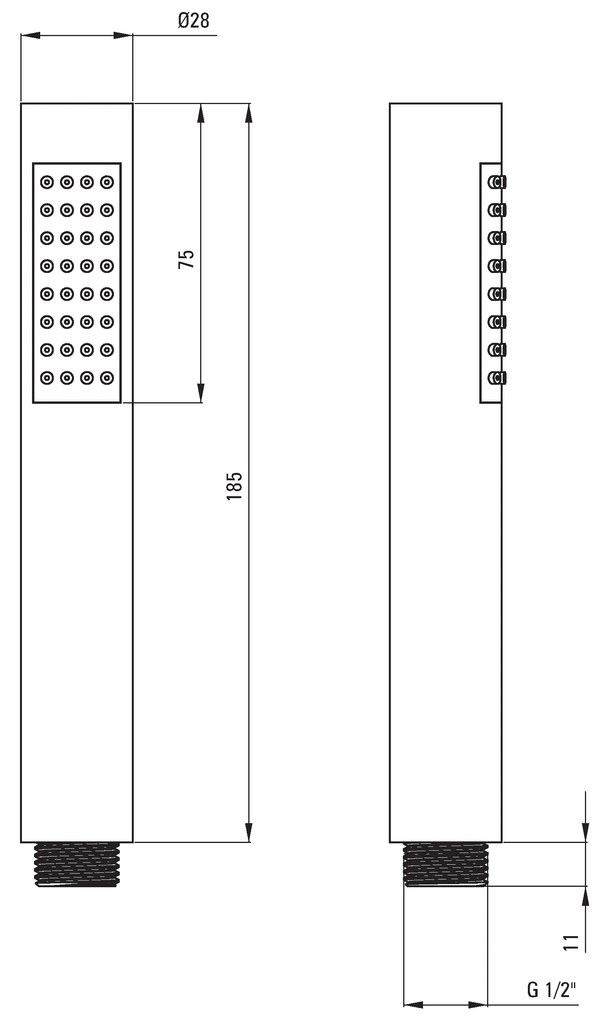 Deante Deante, kulatá ruční sprchová hlavice 1-funkční, černá, XNC16SLP1
