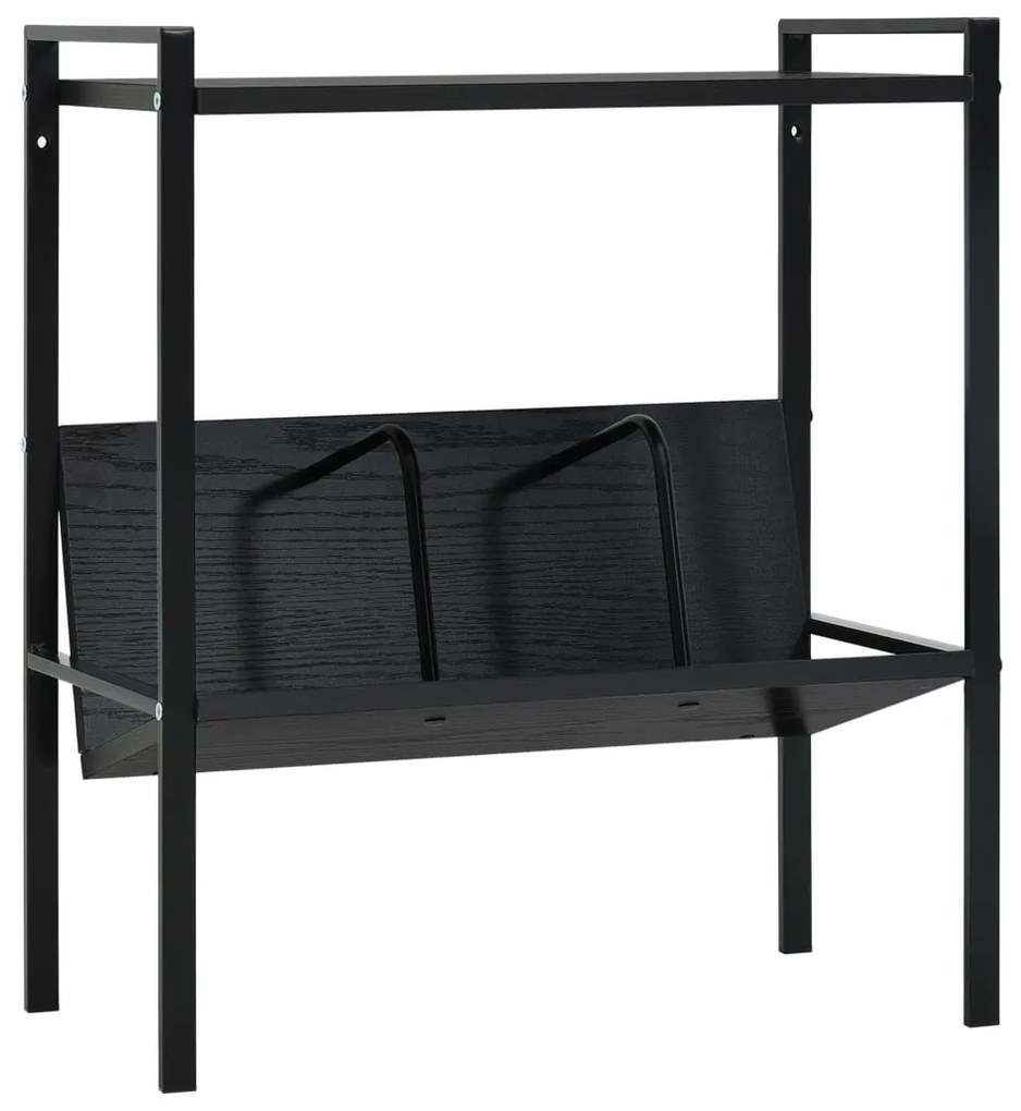 Knihovna se 2 policemi černá 52 x 28 x 59 cm kompozitní dřevo 288230