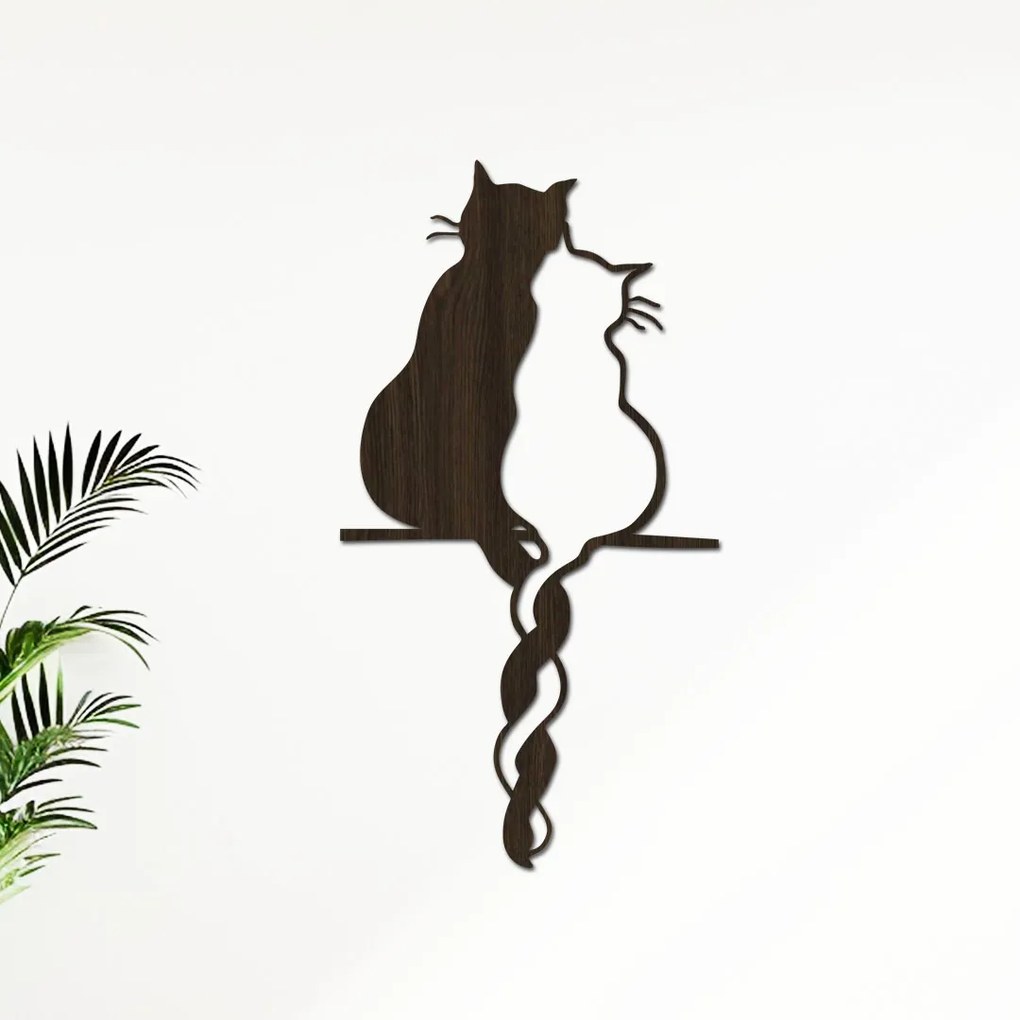dřevo života Dřevěná dekorace Kočičí láska Zvolte rozměr (cm): 44x80, Zvolte barvu dekoru: Dub zlatý