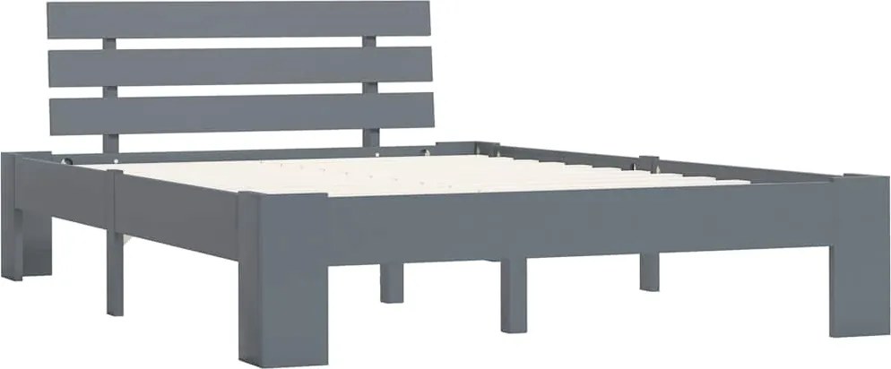 Rám postele šedý masivní borovice 120 x 200 cm 283168