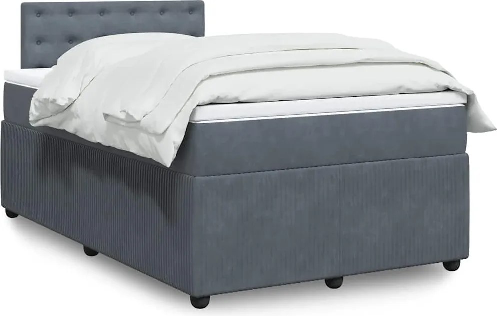 Box spring postel s matrací tmavě šedá 120 x 200 cm samet 3290023