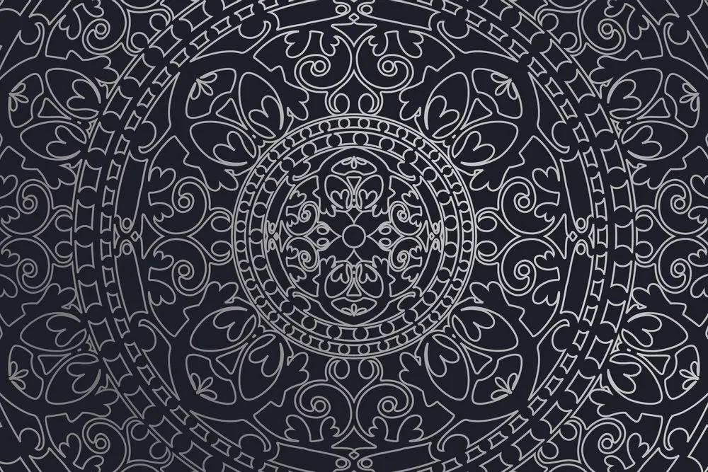 Tapeta orientální ornament v černobílém - 150x100 cm