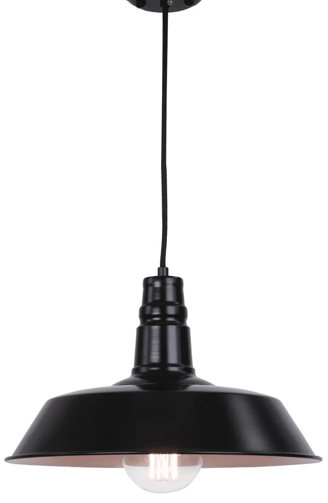 Zambelis 1495 závěsná lampa, matně černá/bílá, 1xE27, 36cm