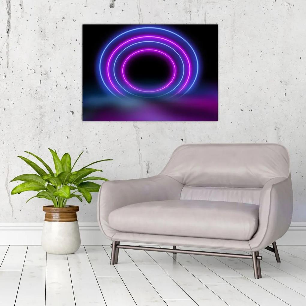 Skleněný obraz barevných kruhů (70x50 cm)