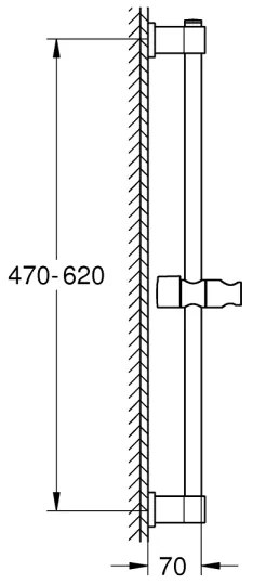 GROHE 277242431 - Sprchová tyč VITALIO UNIVERSAL 600 mm černá