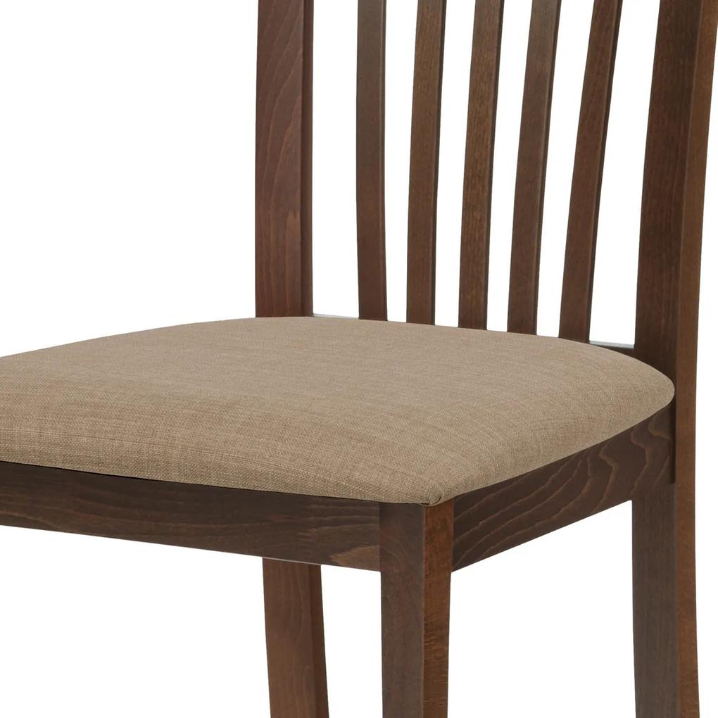 Jídelní židle DADA, masiv buk ořech/látkový béžový potah