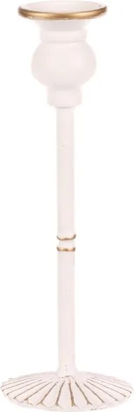 Kovový svícen 24 cm bílý FUP542