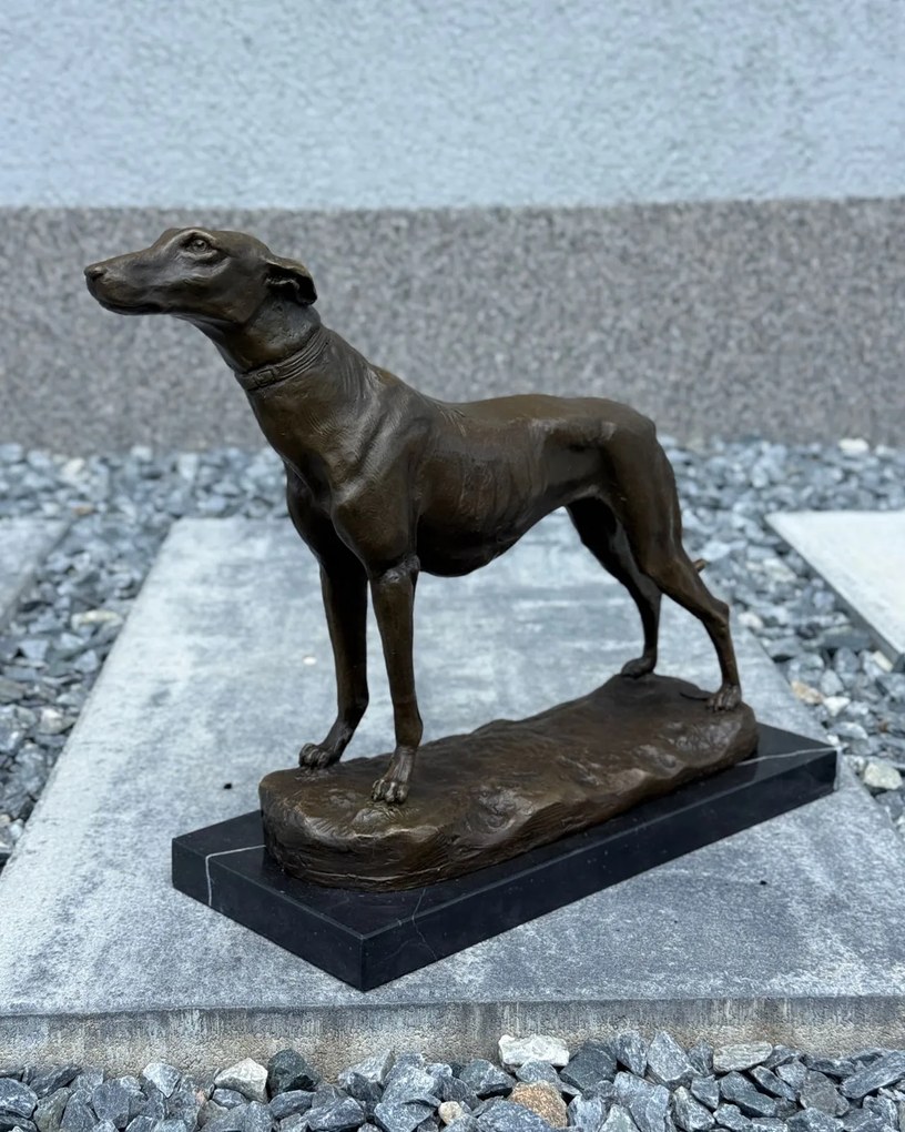 Bronzová socha - Greyhound soška loveckého psa