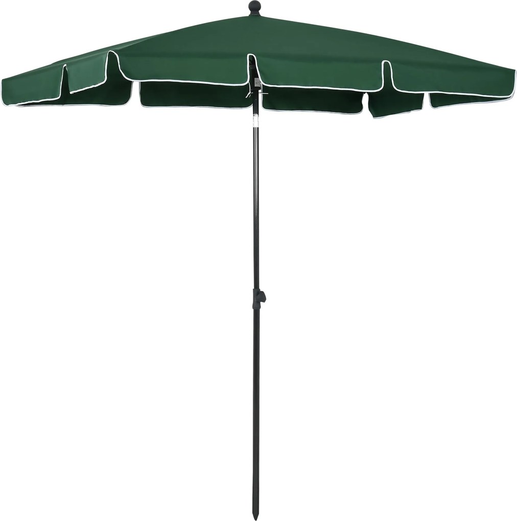 Aluminiový zahradní slunečník Outsunny 198x130x245 cm obdélníkový slunečník se sklopnou funkcí pro terasu a zahradu Zelený | Aosom