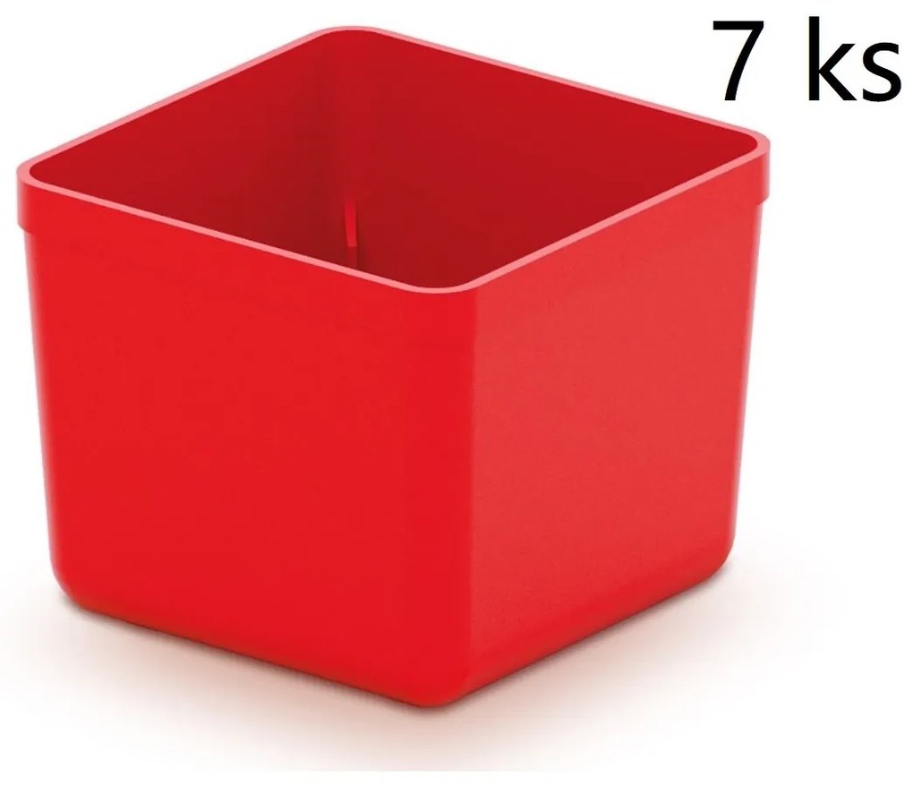 Kistenberg Sada 7 plastových boxů 55x55x55 mm UNITE BOX, červené