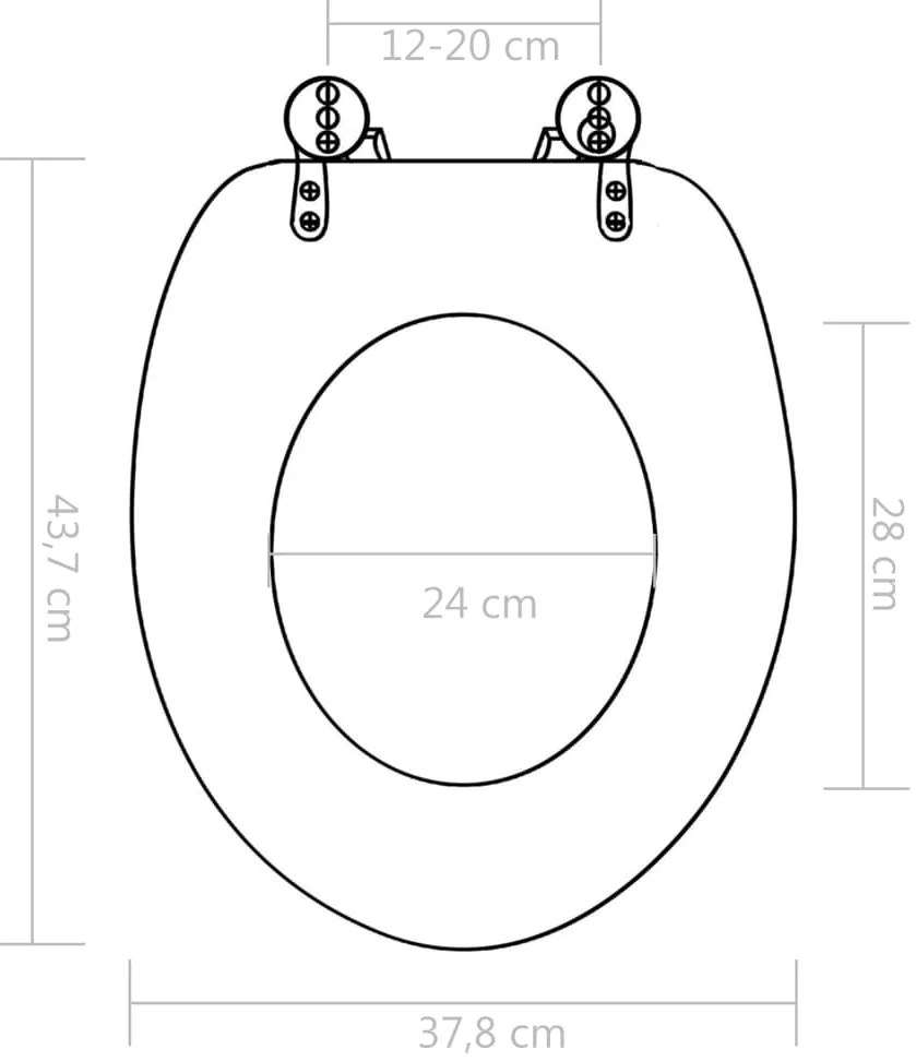vidaXL Marketos WC sedátko s funkcí pomalého sklápění 2 ks MDF motiv bambusu