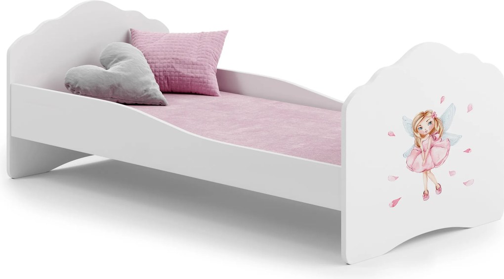 ADRK Furniture Postel s matrací CASIMO GIRL WITH WINGS 140x70 CH-Cas-Gir-Wing-140-n-E409